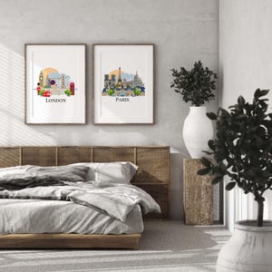 Europe Prints, Europe Landmark Print Pack, Illustrated City Poster Set ...
