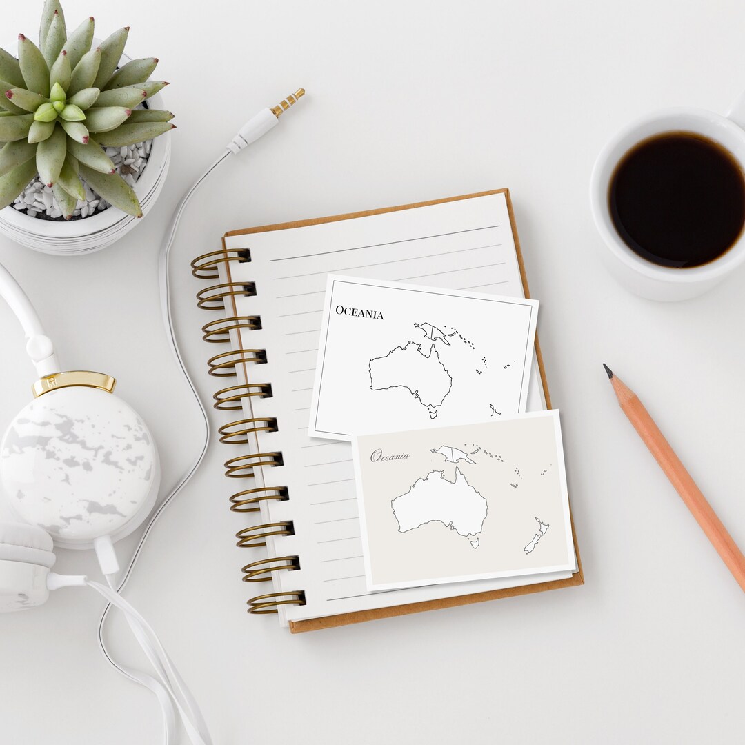 Oceania Map Sticker, Colour in Oceania Map Sticker, Oceania Map Tracker ...