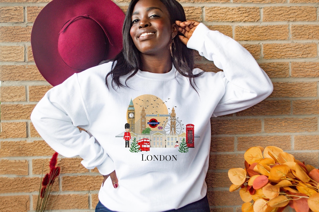 Illustrated London Sweater, London Landmarks, London Sweatshirt ...