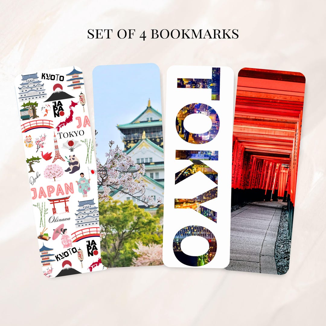 Japan Bookmarks, Colourful Bookmark Set, Tokyo Japan Bookmark, Travel ...