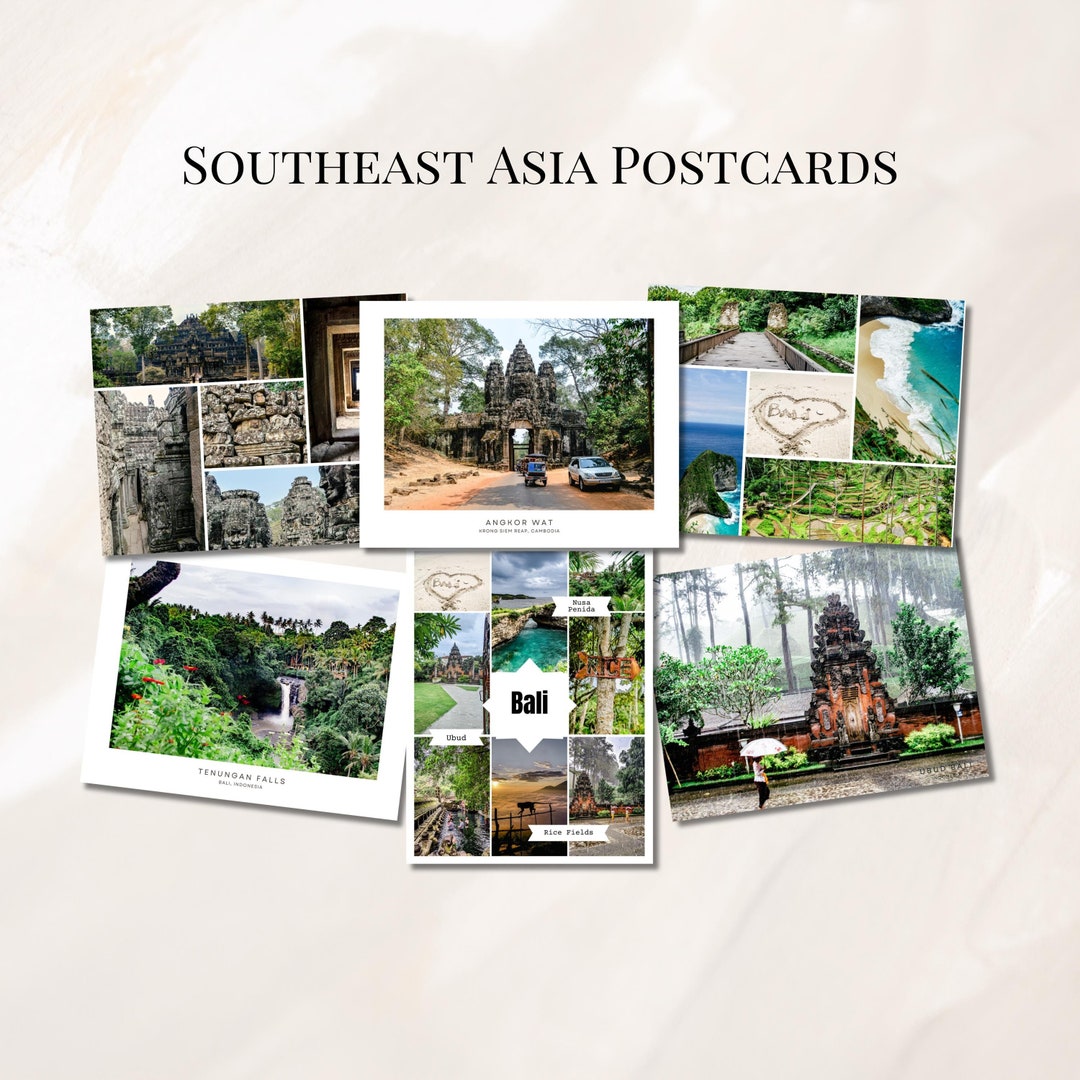 Southeast Asia Postcards, Bali Postcard Set, Cambodia Postcards ...