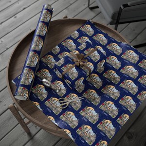 Paris Wrapping Paper, Travel Gift Wrap, Paris Christmas Wrapping Paper ...