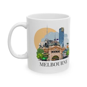 Melbourne Coffee Mug, Melbourne Australia Mug, Colourful Melbourne Mug ...
