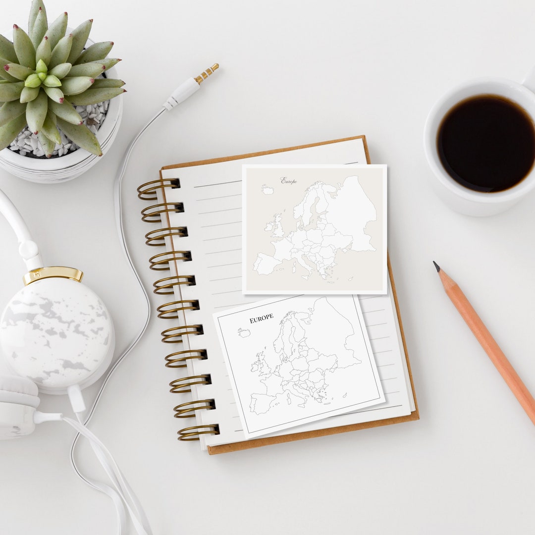 Europe Map Sticker, Colour-in Europe Map Sticker, Europe Map Tracker ...