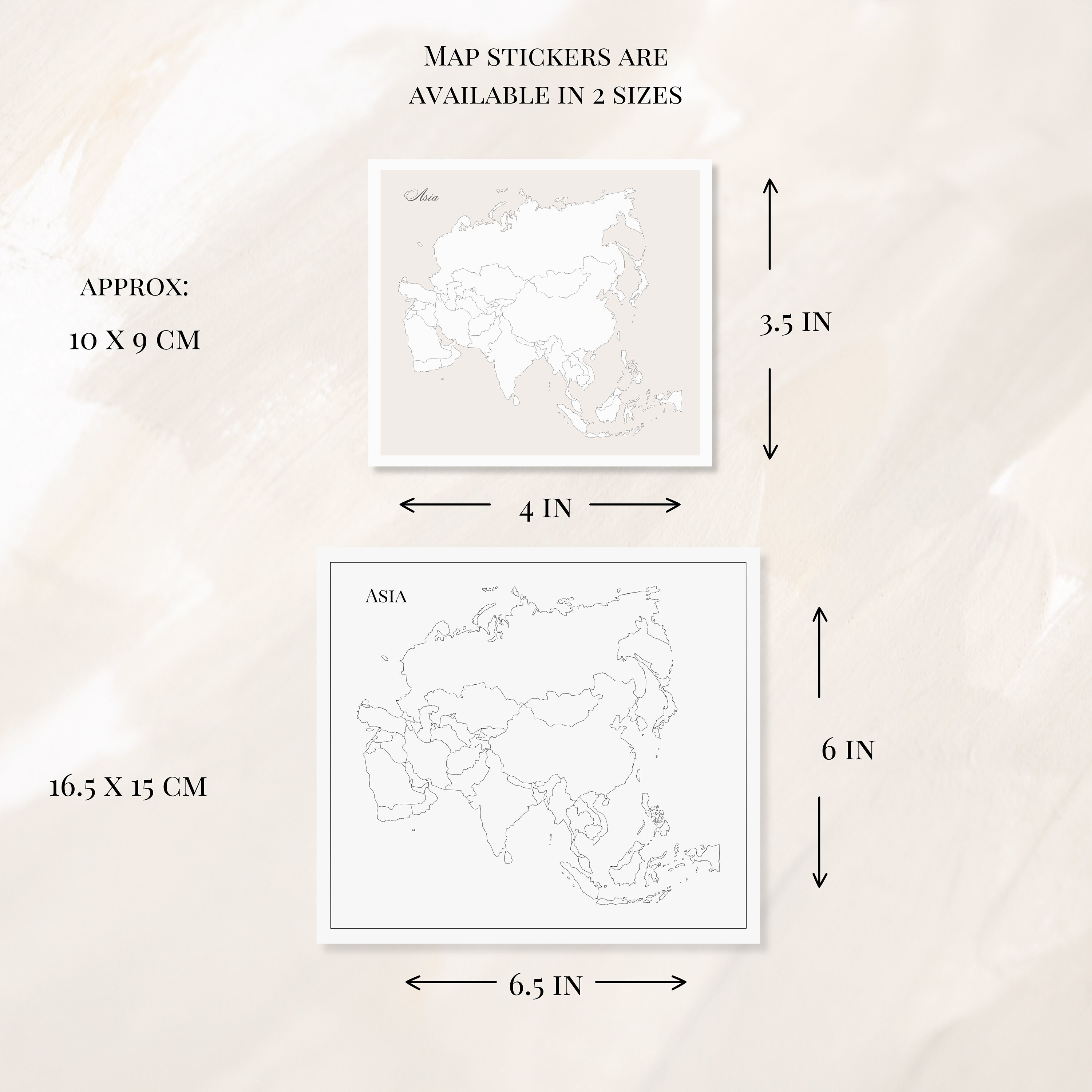 Asia Map Sticker, Colour in Asia Map Sticker, Asia Map Tracker Sticker ...