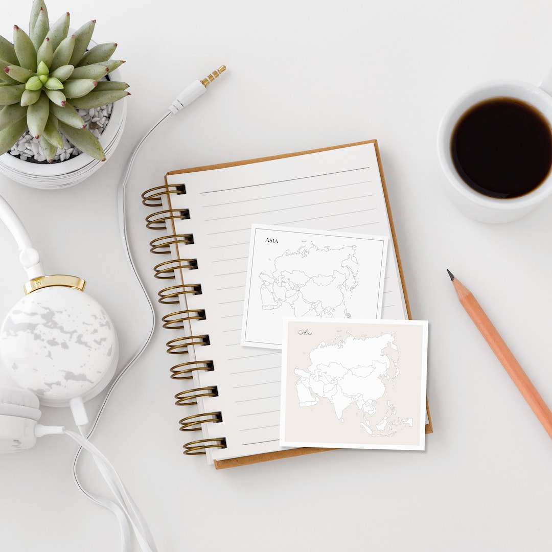 Asia Map Sticker, Colour in Asia Map Sticker, Asia Map Tracker Sticker ...