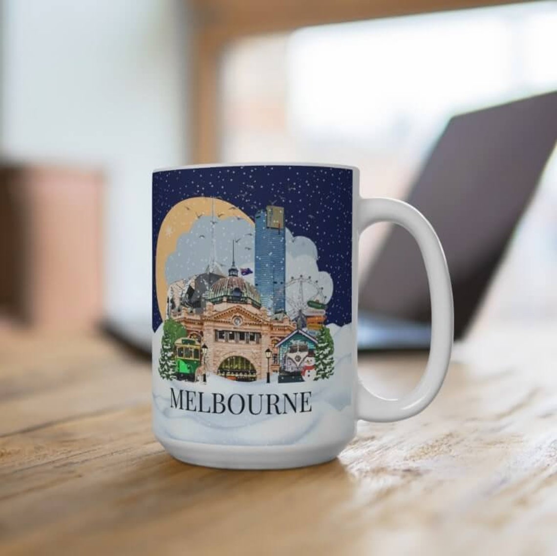 Melbourne Coffee Mug, Melbourne Australia Mug, Colourful Melbourne Mug ...