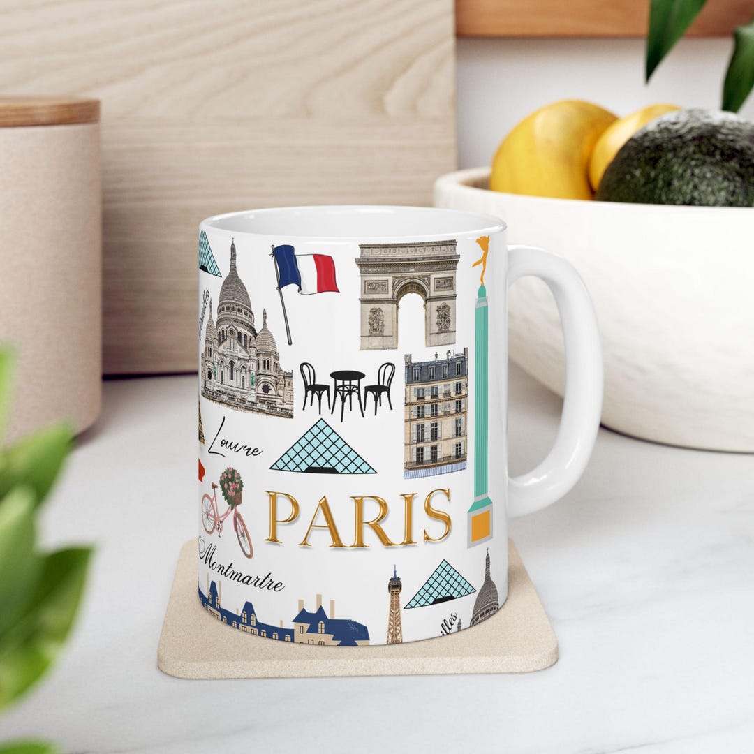 Paris Mug, Paris Inspired Mug, Cute Parisian Gift, Travel Souvenir ...
