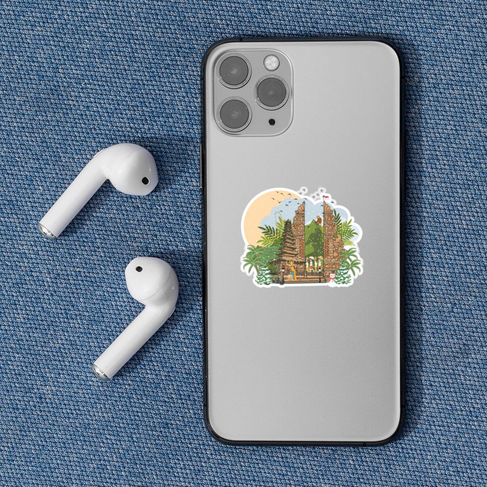 Bali Sticker, Illustrated Bali Landmarks Sticker, Indonesia Travel ...