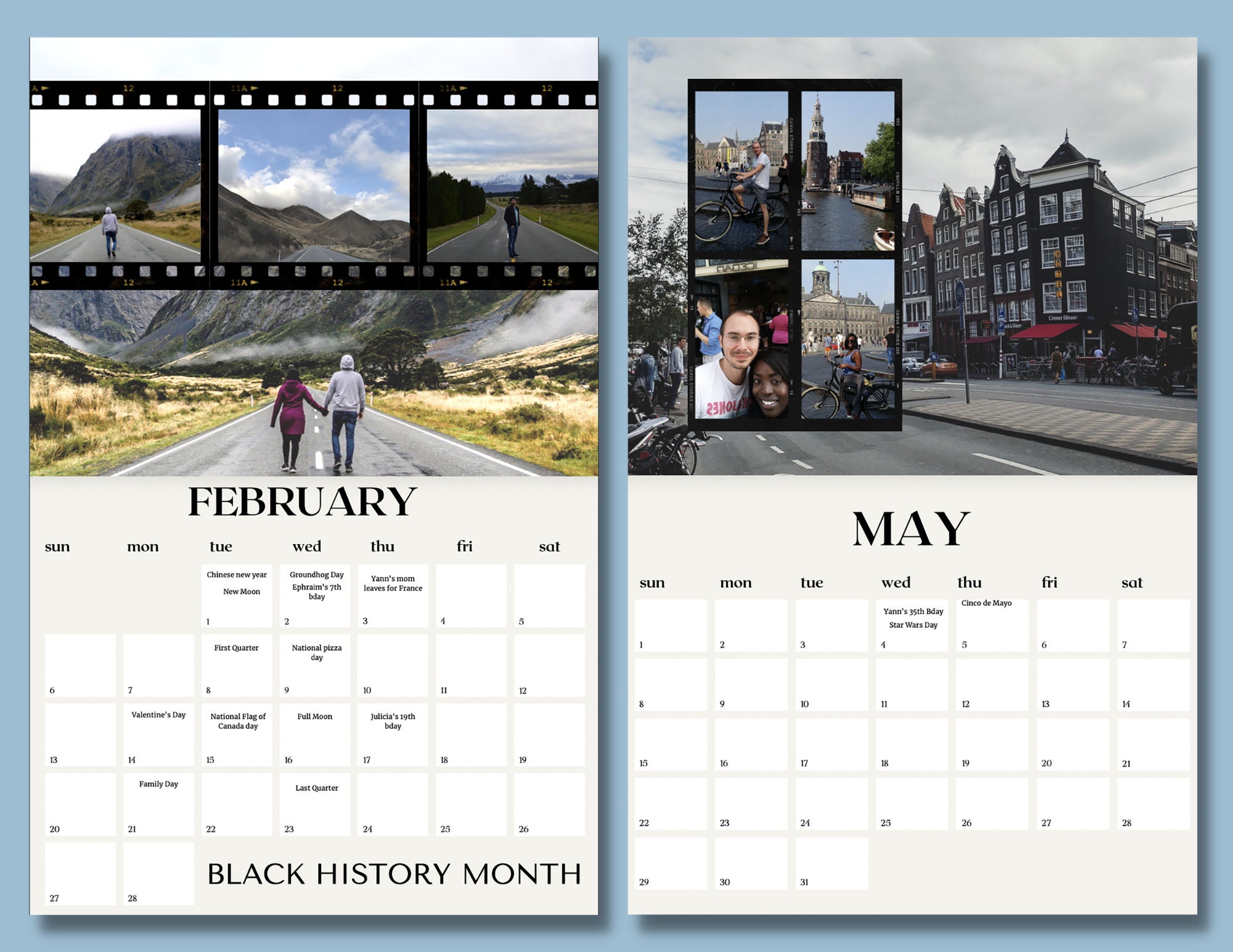 Custom Photo Wall Calendar for 2024, Personalized Photo Calendar ...