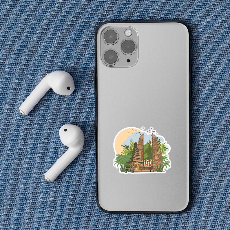 Bali Sticker, Illustrated Bali Landmarks Sticker, Indonesia Travel ...