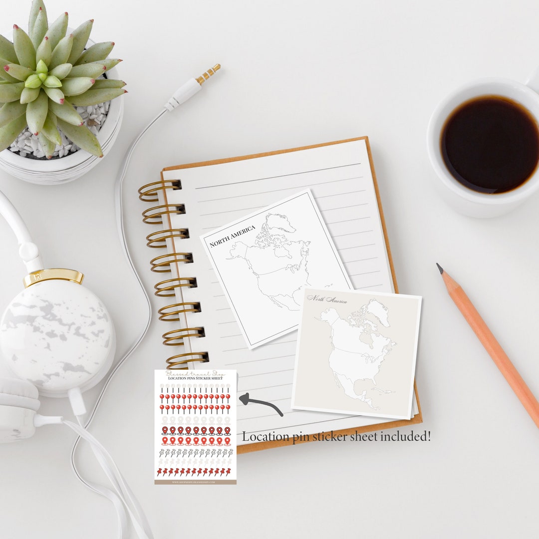 North America Map Sticker, Colour in North America Map Sticker, Map ...