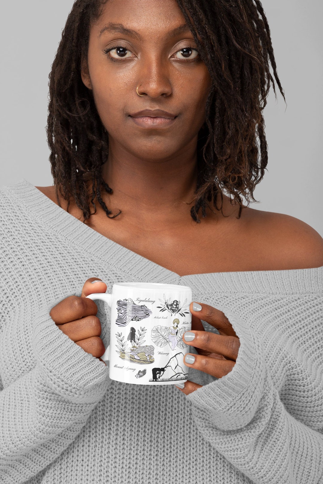 Bali Indonesia Coffee Mug, Bali Inspired Mug, Illustrated Bali Mug ...