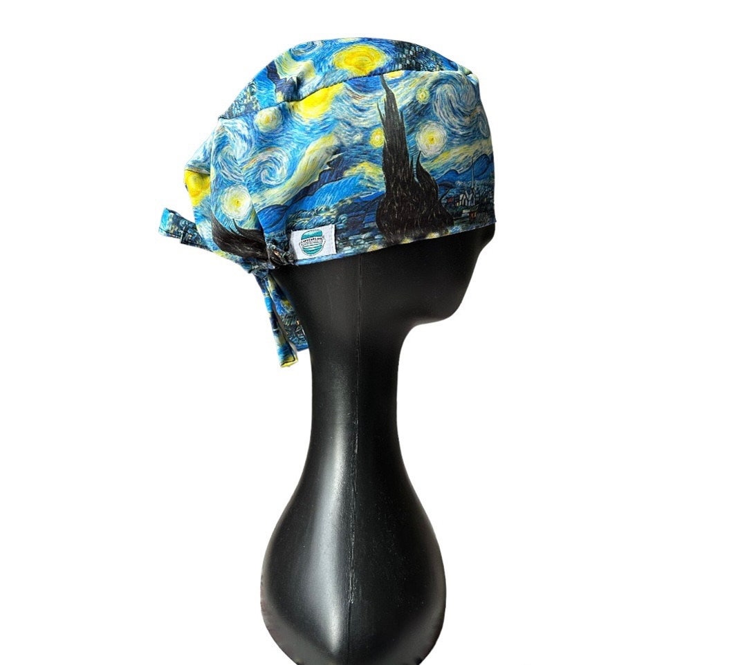 Van Gogh Starry Night Surgical Cap - Scrub Caps Pediatric Scrub - Nurse ...
