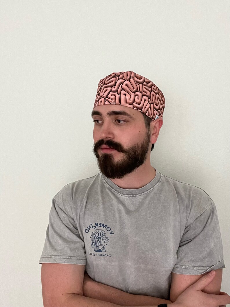 Brain 3D Surgical Cap Scrub Caps, Pediatric Scrub Nurse Scrubs Cap ...