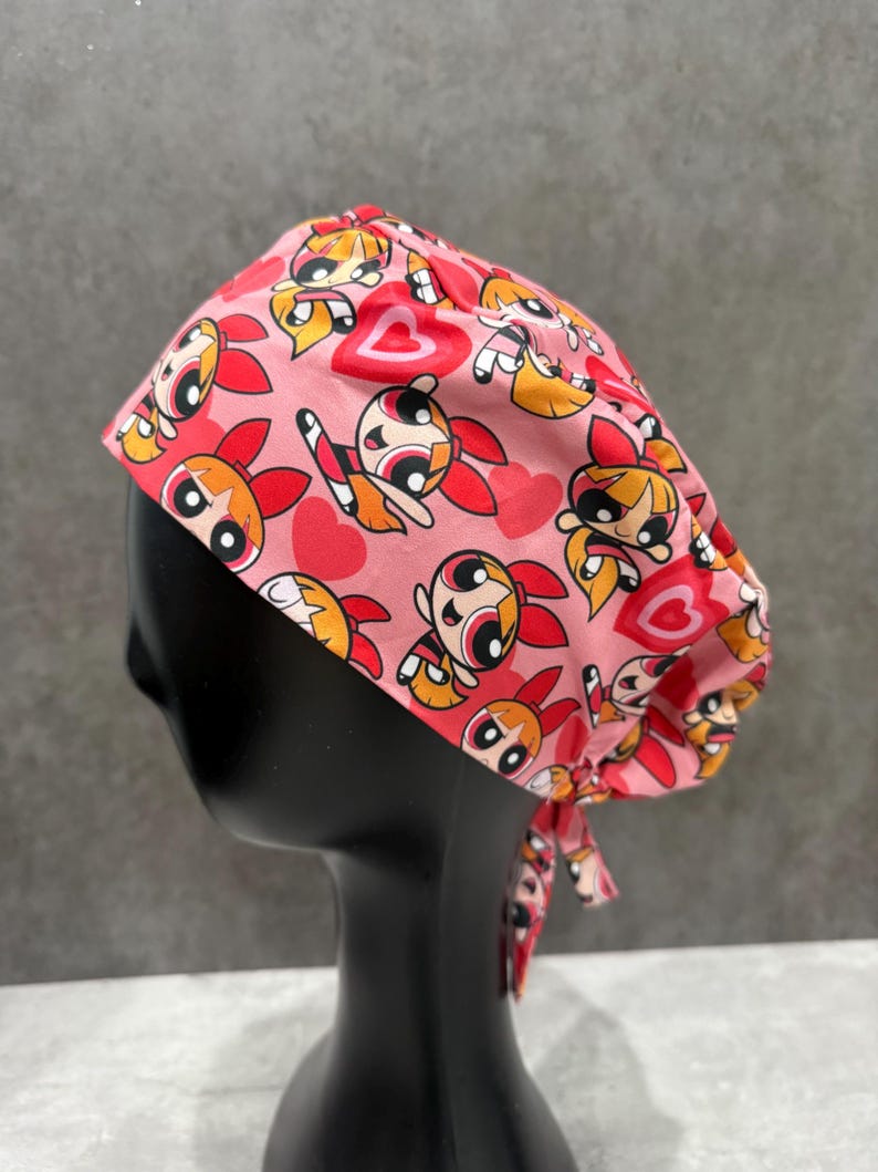 Powerpuff Girls Blossom Scrub Cap – Fluid Resistant, Adjustable - Etsy