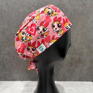 Powerpuff Girls Blossom Scrub Cap – Fluid Resistant, Adjustable - Etsy