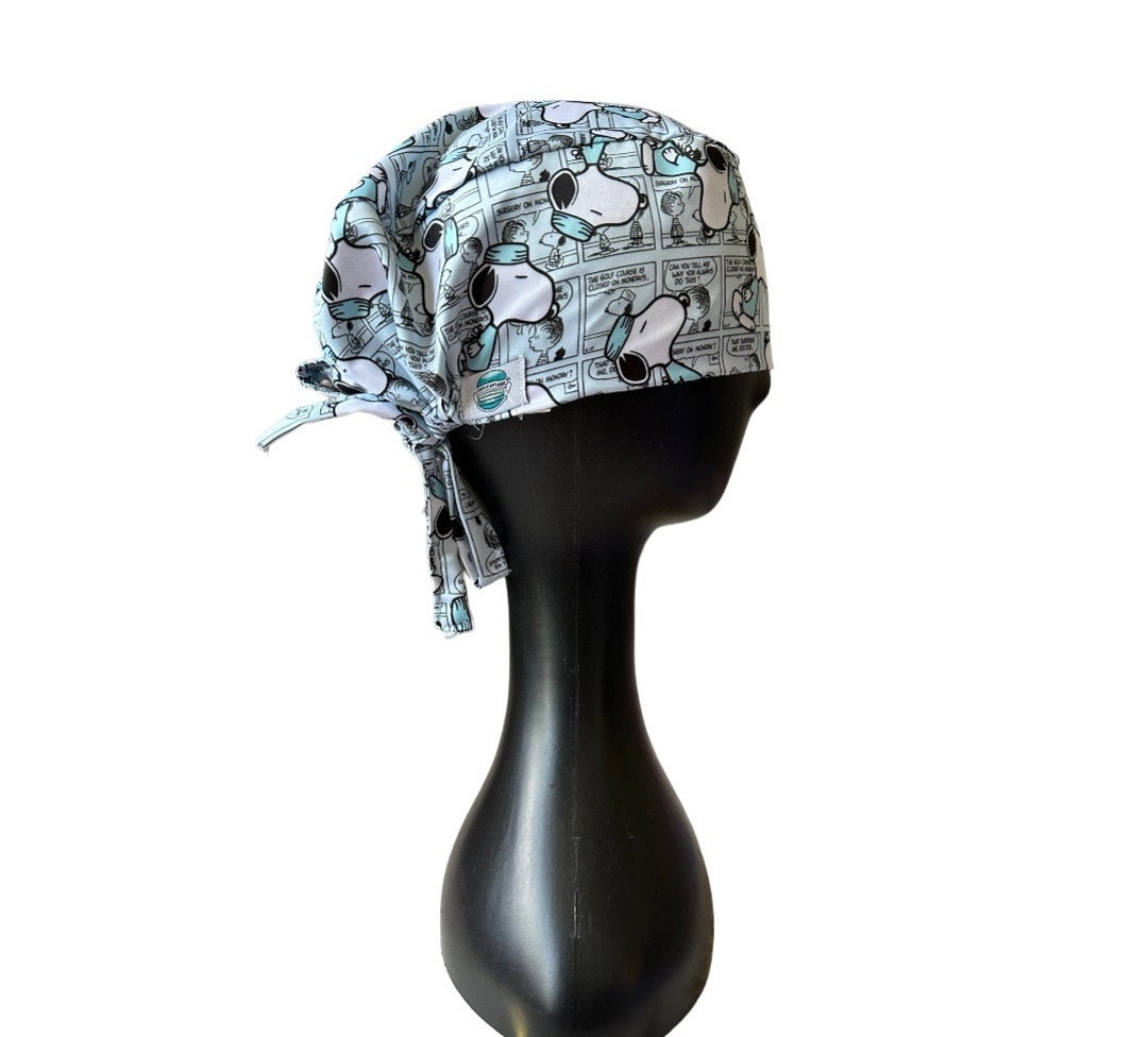 Blue Snoopy Surgical Cap - Veterinary Scrub Caps - Nurse Scrubs Cap ...