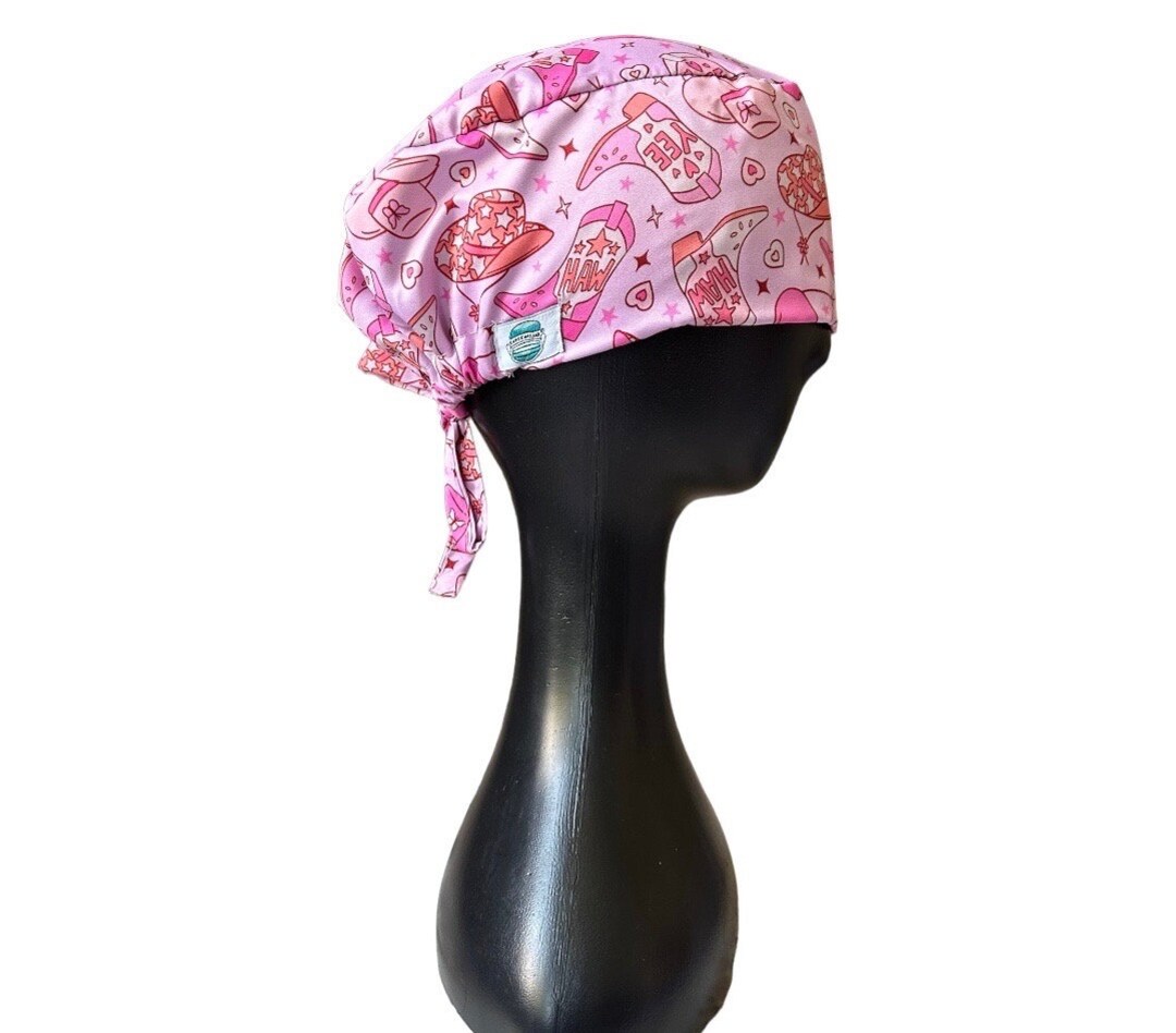 Pink Western Boots Print Surgical Cap - Scrub Cap - Medical Wear - Etsy
