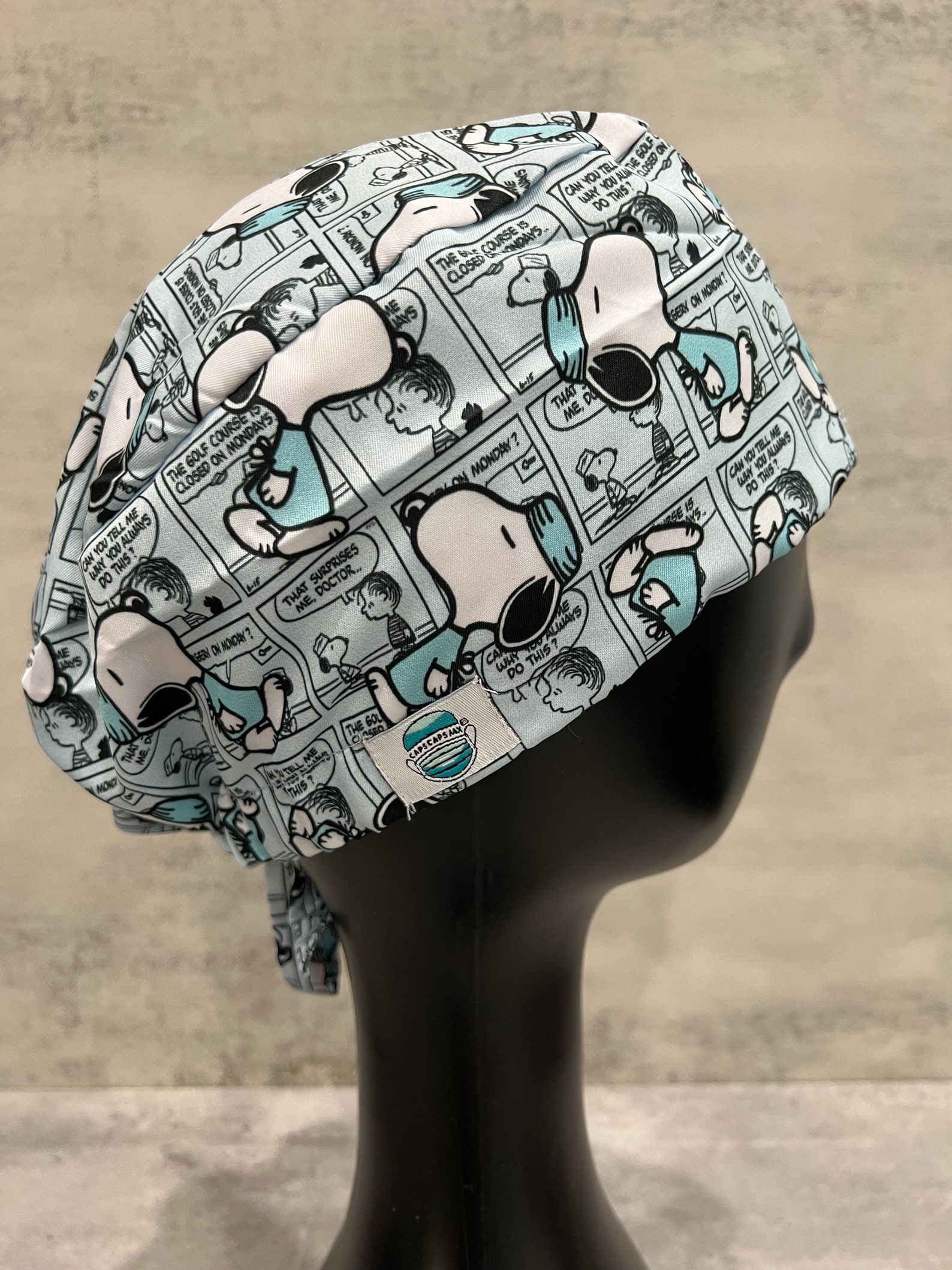 Blue Snoopy Surgical Cap - Veterinary Scrub Caps - Nurse Scrubs Cap ...