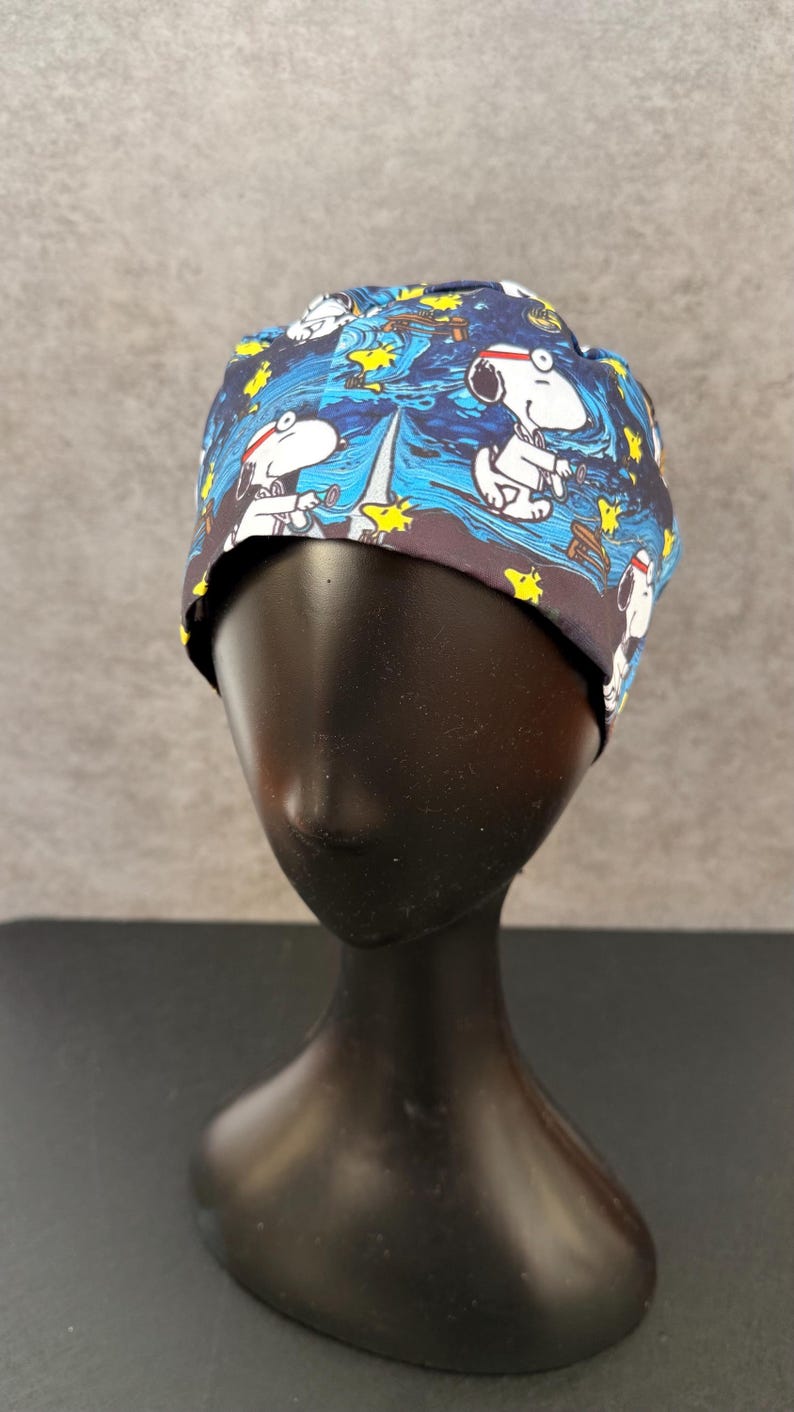 Starry Night Snoopy Surgical Cap - Veterinary Scrub Caps - Nurse Scrubs ...