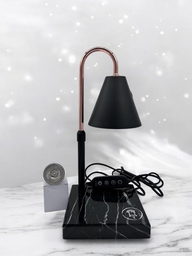 Candle Lamp Warmer, Dimmable ON/OFF Timer, Adjustable Height, Marble ...