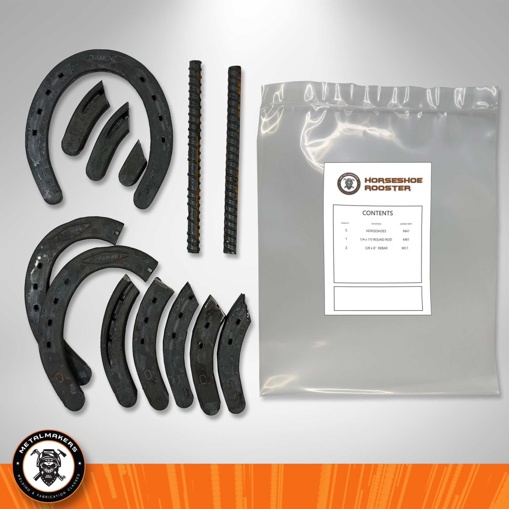 Horseshoe Rooster DIY Welding Kit | Learn to Weld | Practice Welding - Etsy