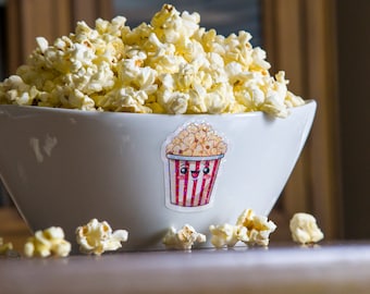 Cute Popcorn Sticker, Journal Decals, Water Bottle Decal, Foodie ...
