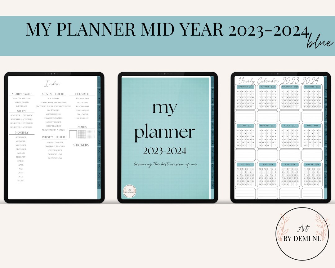 2023 2024 Digital STUDY Planner MID YEAR for Goodnotes - Etsy