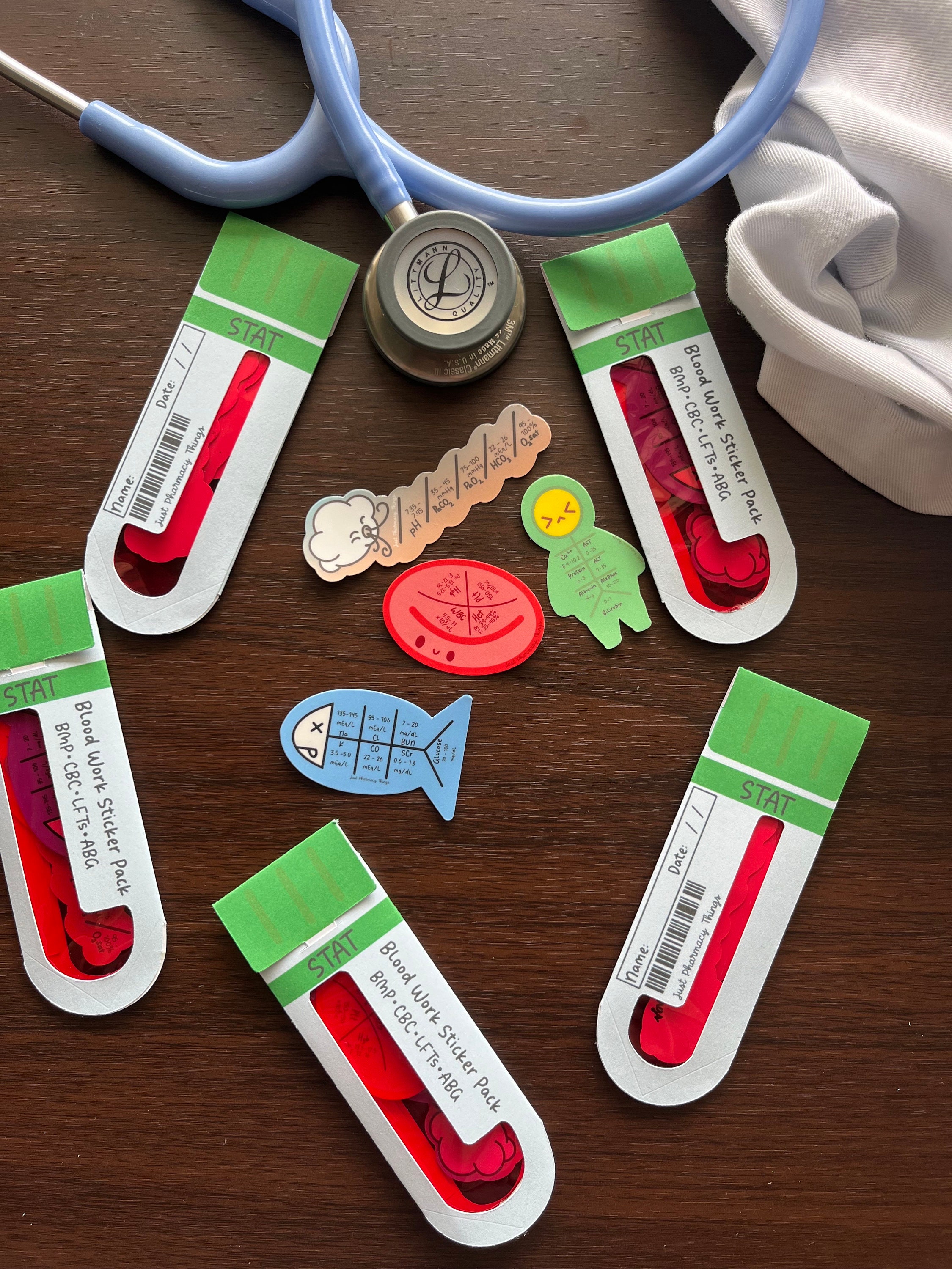Cute Blood Work Sticker Set | Healthcare Stickers - Etsy