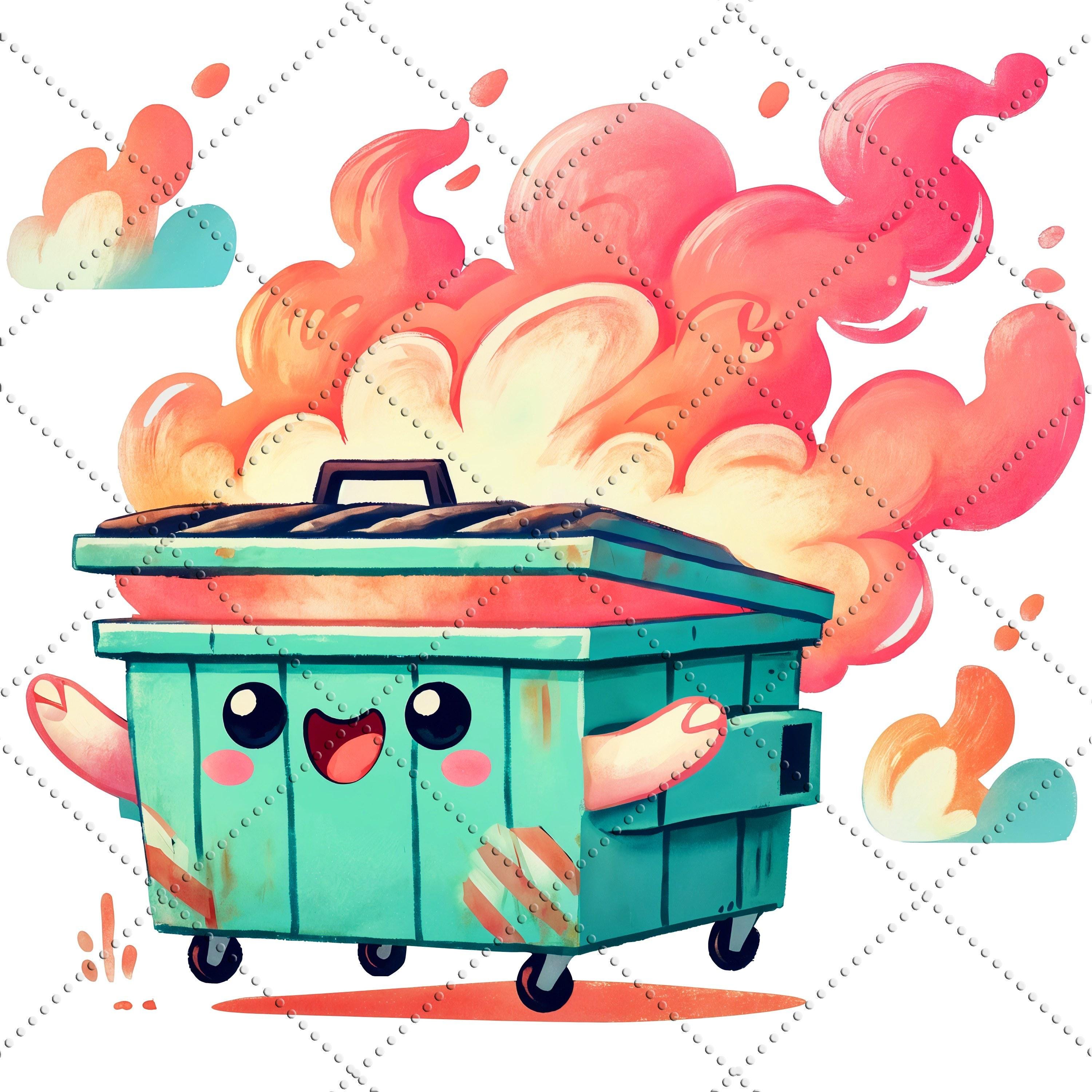 23 Cute Dumpster Fire SVG, PNG, Garbage Svg, Trash Can Clipart ...
