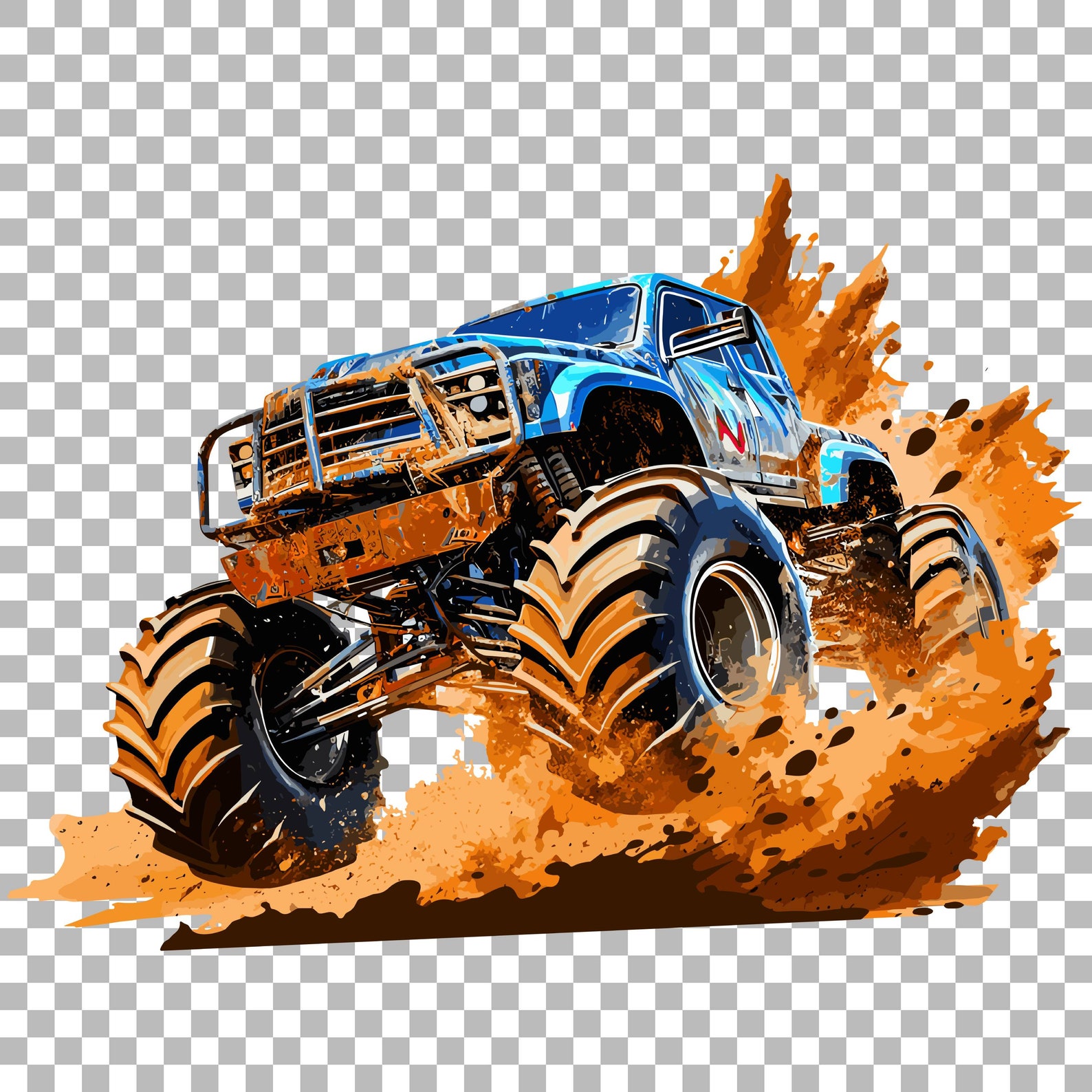 Monster Truck Clip Art PNG, SVG, Digital Download, Extreme Vehicle, T ...