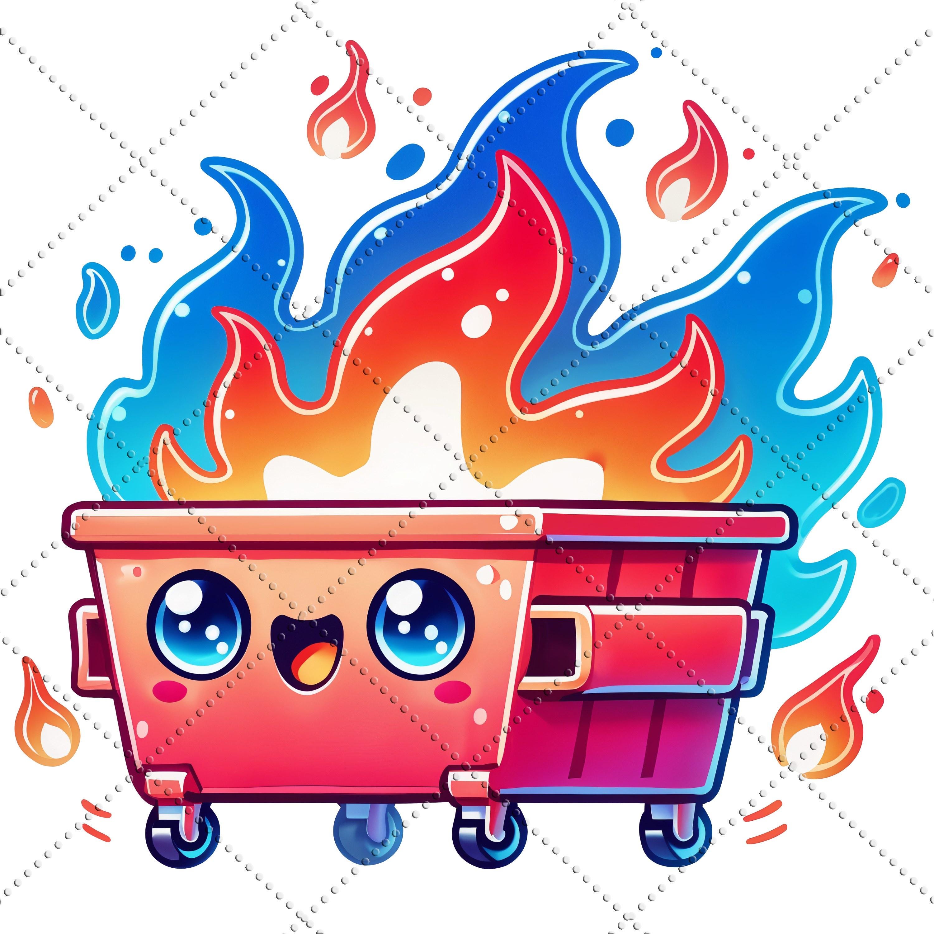 23 Cute Dumpster Fire SVG, PNG, Garbage Svg, Trash Can Clipart ...