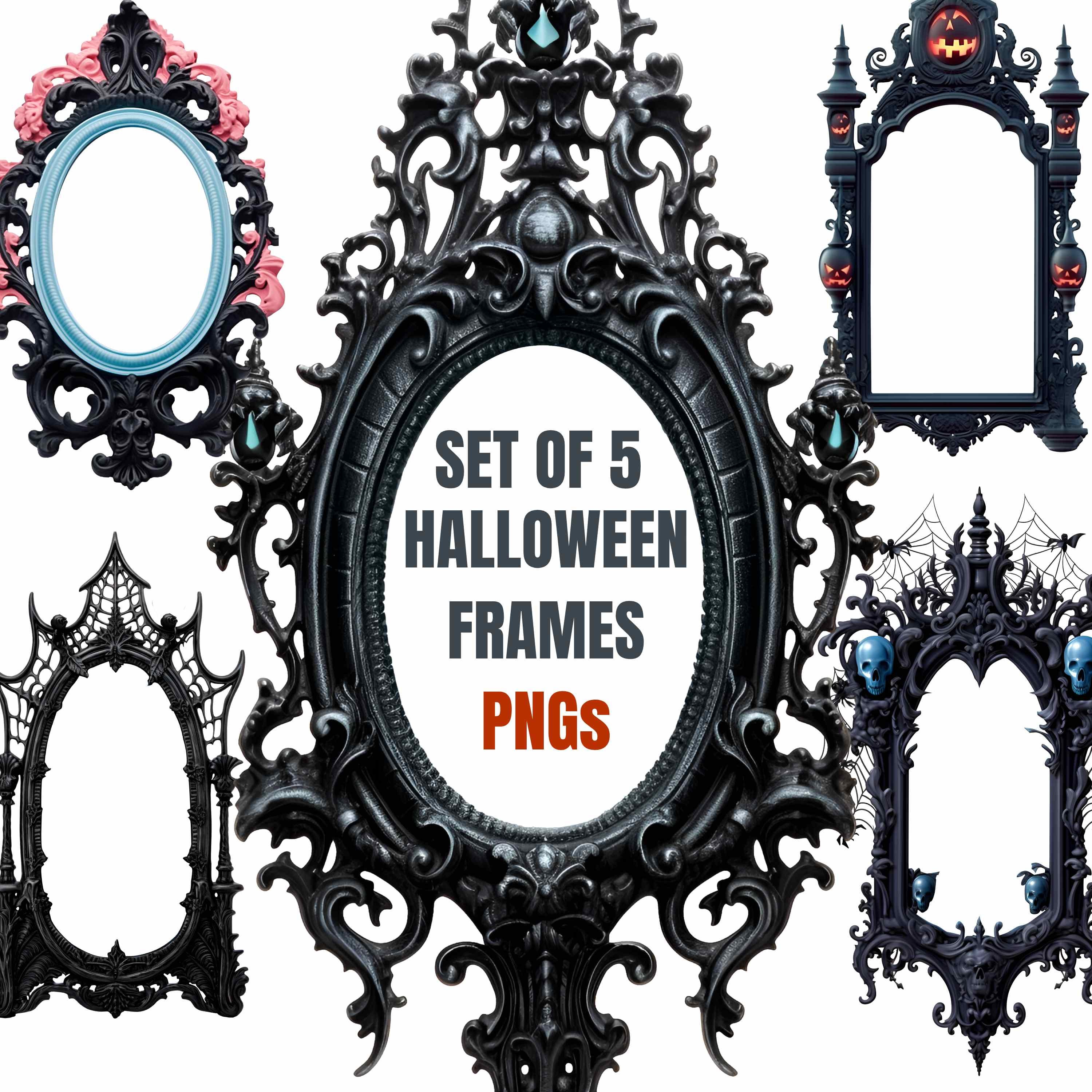 Halloween Frame Clipart, Clip Art PNG, Digital Download, Halloween ...