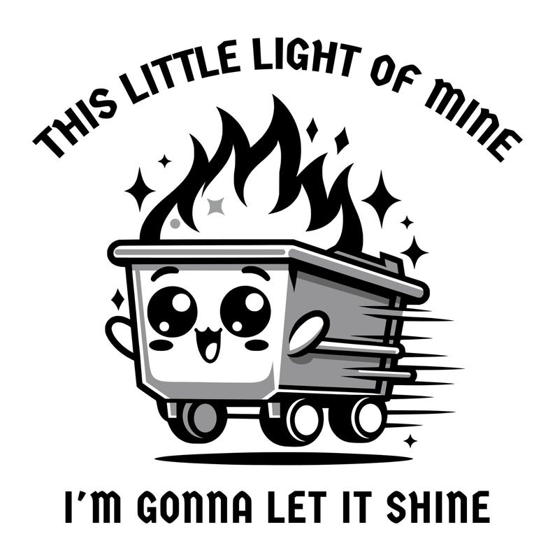 Cute Dumpster Fire SVG, Garbage Svg, Trash Can Clipart, Png Svg Files ...