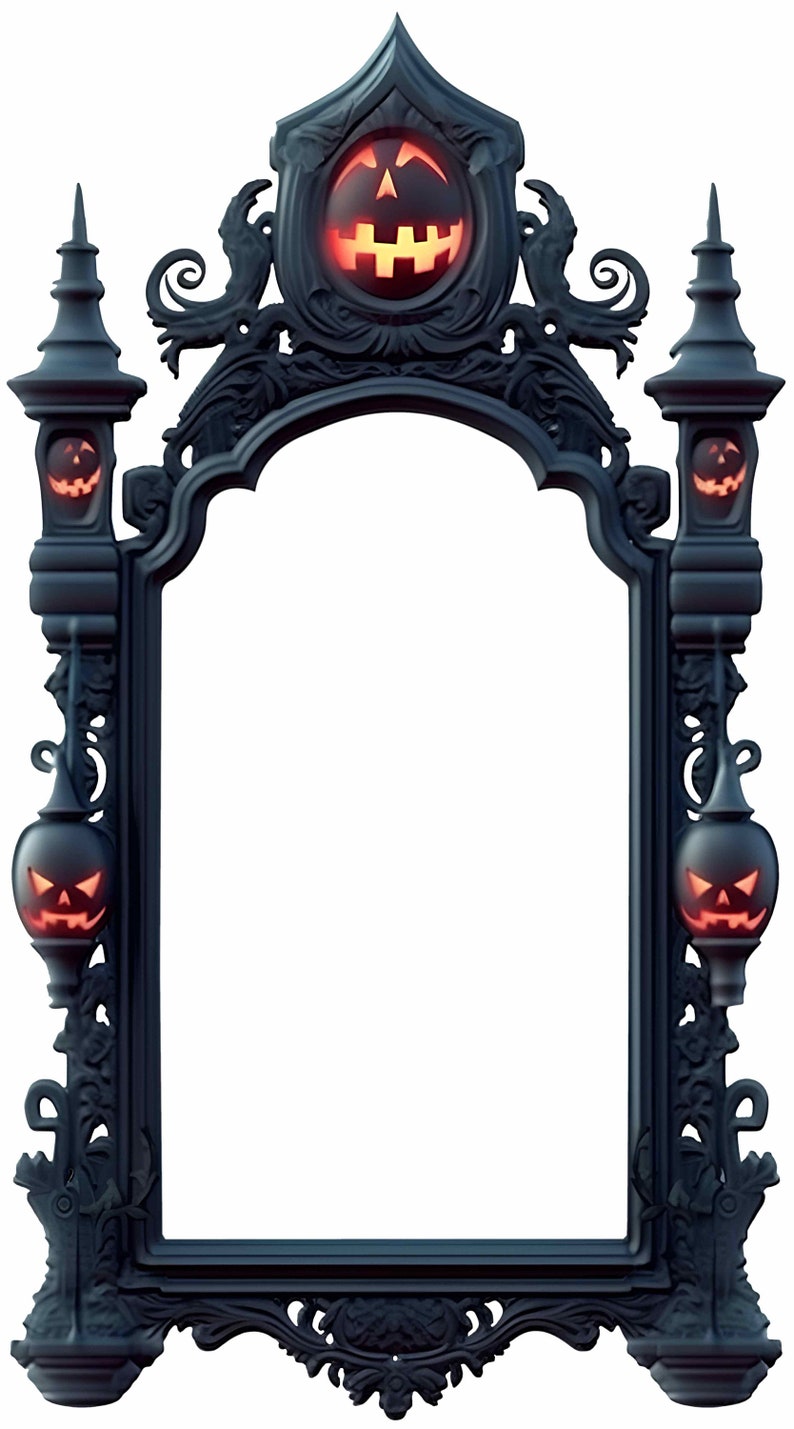 Halloween Frame Clipart, Clip Art PNG, Digital Download, Halloween ...