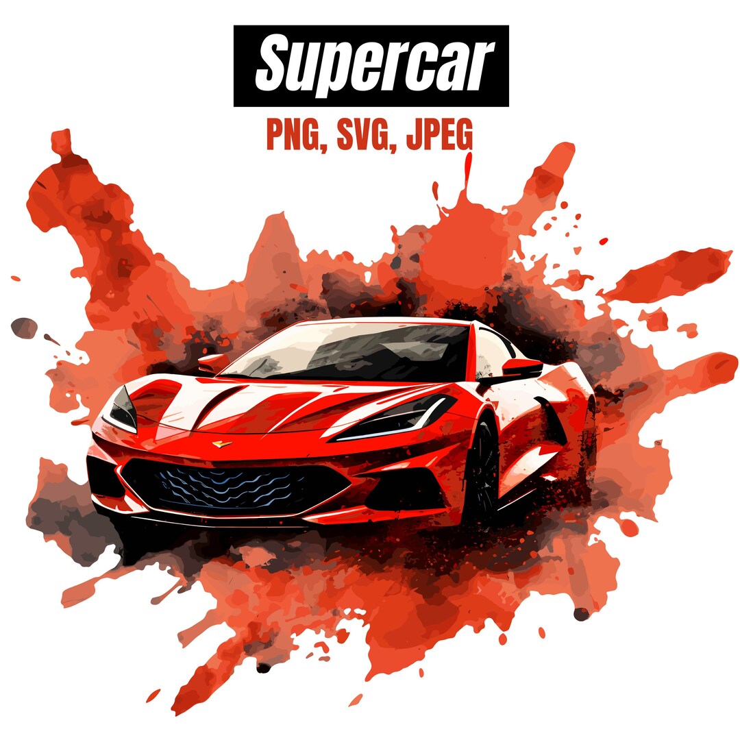 Supercar Clip Art PNG, SVG, Digital Download, Extreme Vehicle, T-shirt ...