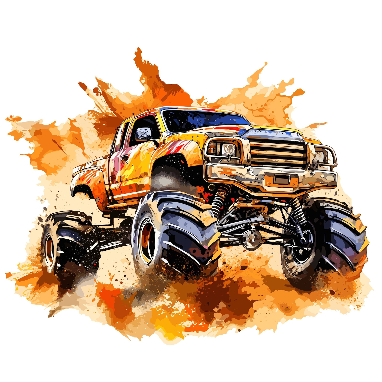 Monster Truck Clip Art PNG, SVG, Digital Download, Extreme Vehicle, T ...