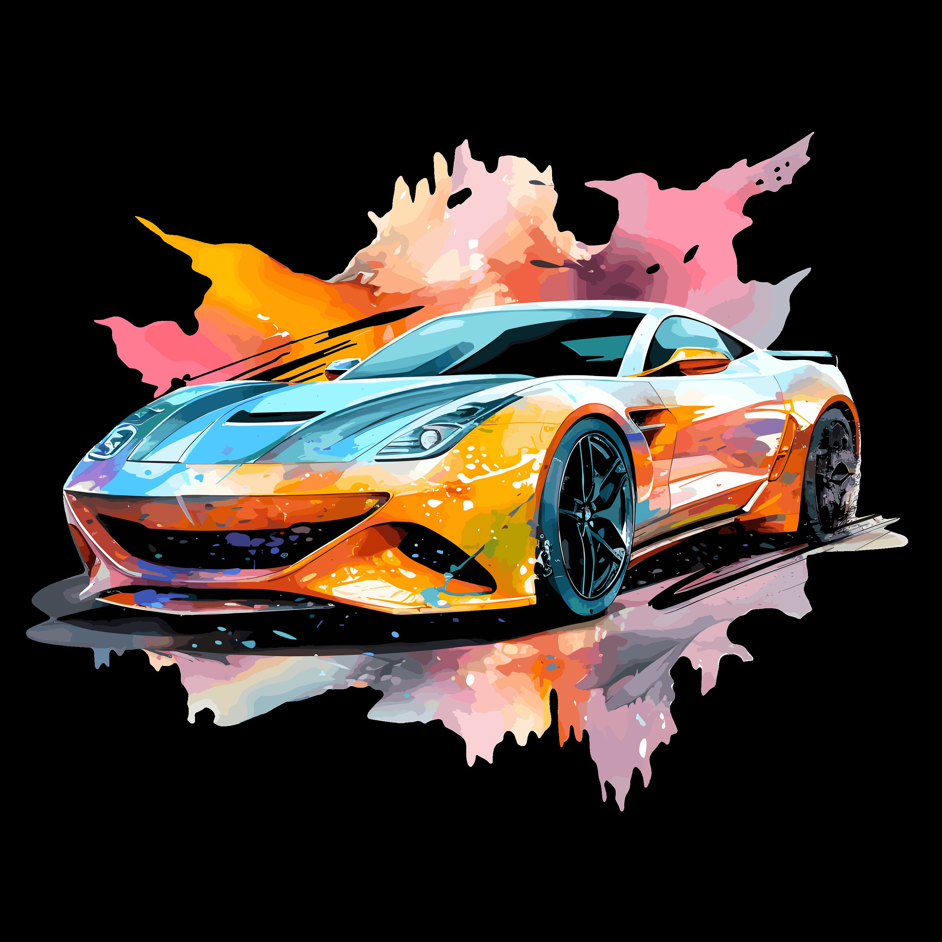 Supercar Clip Art PNG, SVG, Digital Download, Extreme Vehicle, T-shirt ...