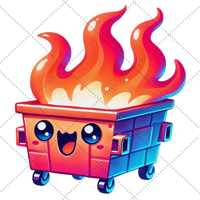 23 Cute Dumpster Fire SVG, PNG, Garbage Svg, Trash Can Clipart ...