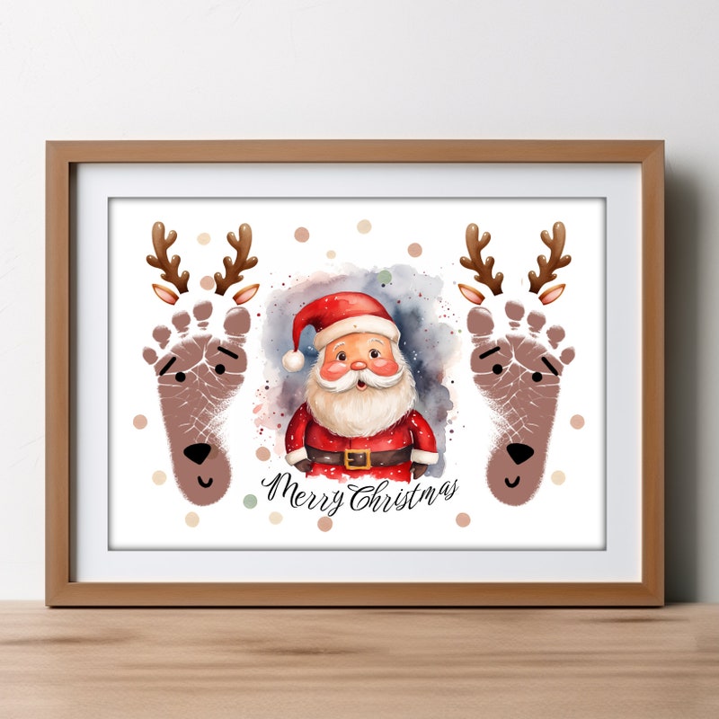 Kids Reindeer Foot Print - Etsy