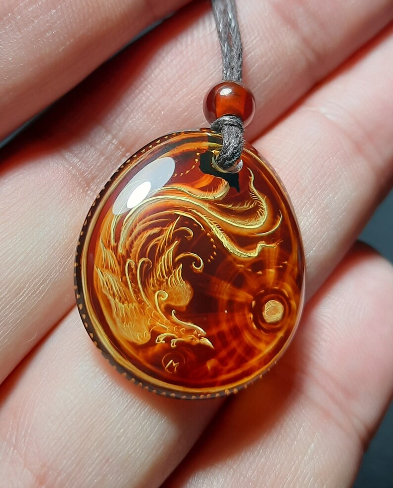 Amber Pendant Phoenix Etsy