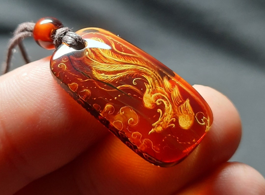 Amber Pendant Phoenix - Etsy