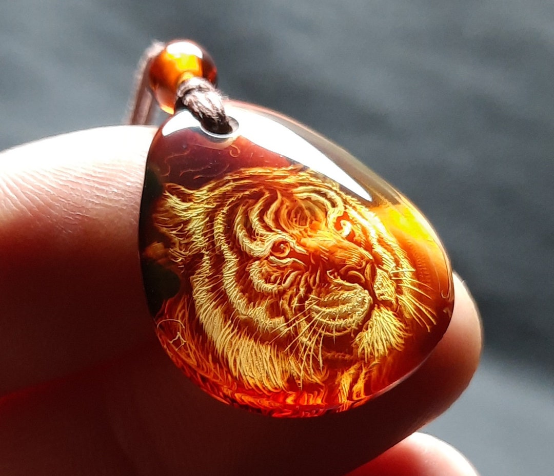 Amber Pendant Tiger - Etsy