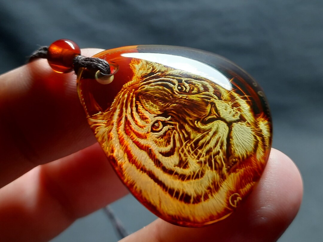Amber Pendant Tiger - Etsy