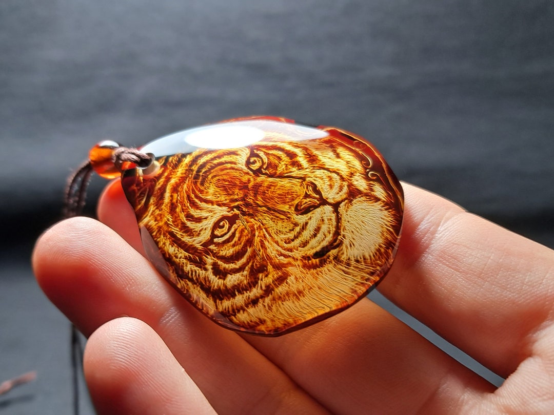 Amber Pendant Tiger - Etsy