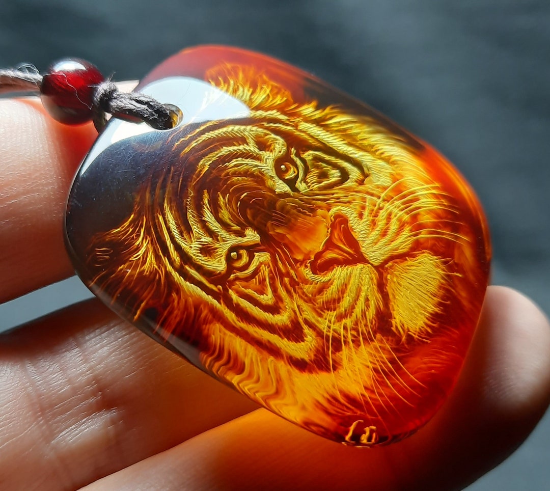 Amber Pendant Tiger - Etsy
