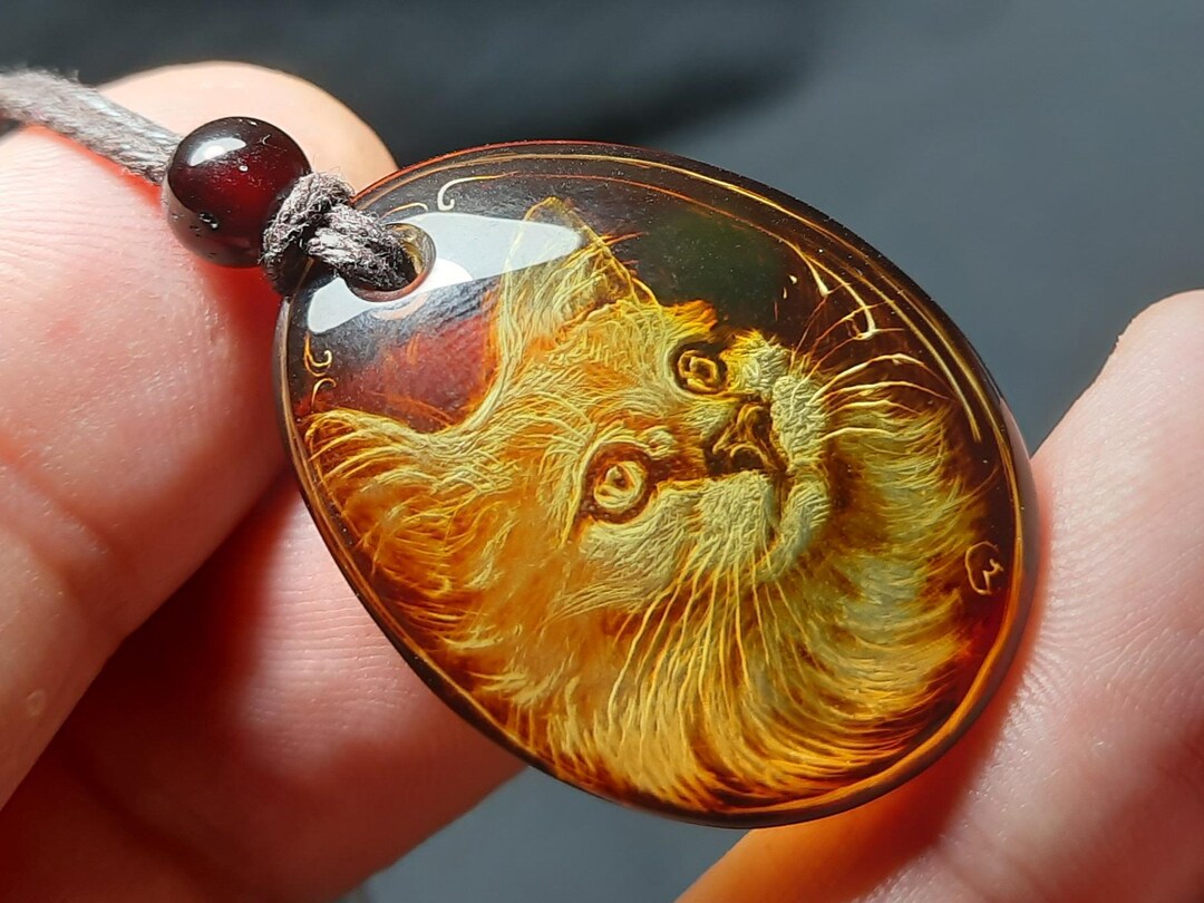 Amber Pendant Cat - Etsy