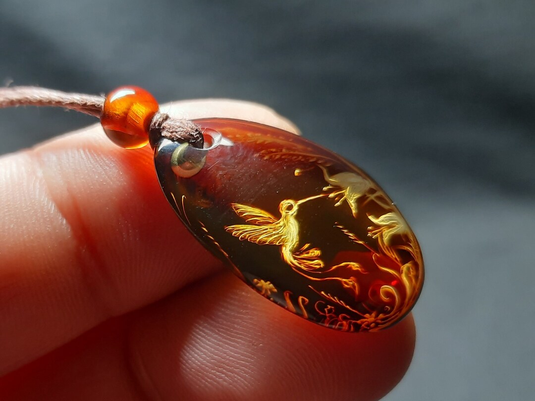 Amber Pendant Hummingbird - Etsy