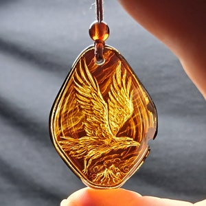 Amber Pendant Crow - Etsy